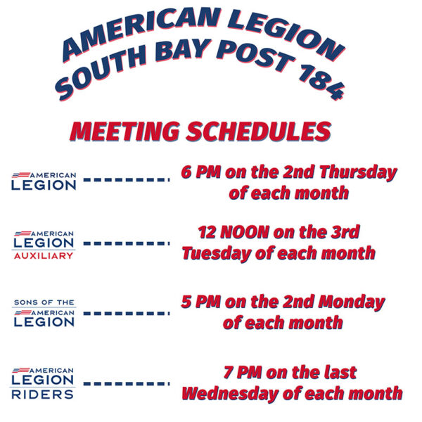 Group Meeting Schedules – American Legion South Bay, Post 184